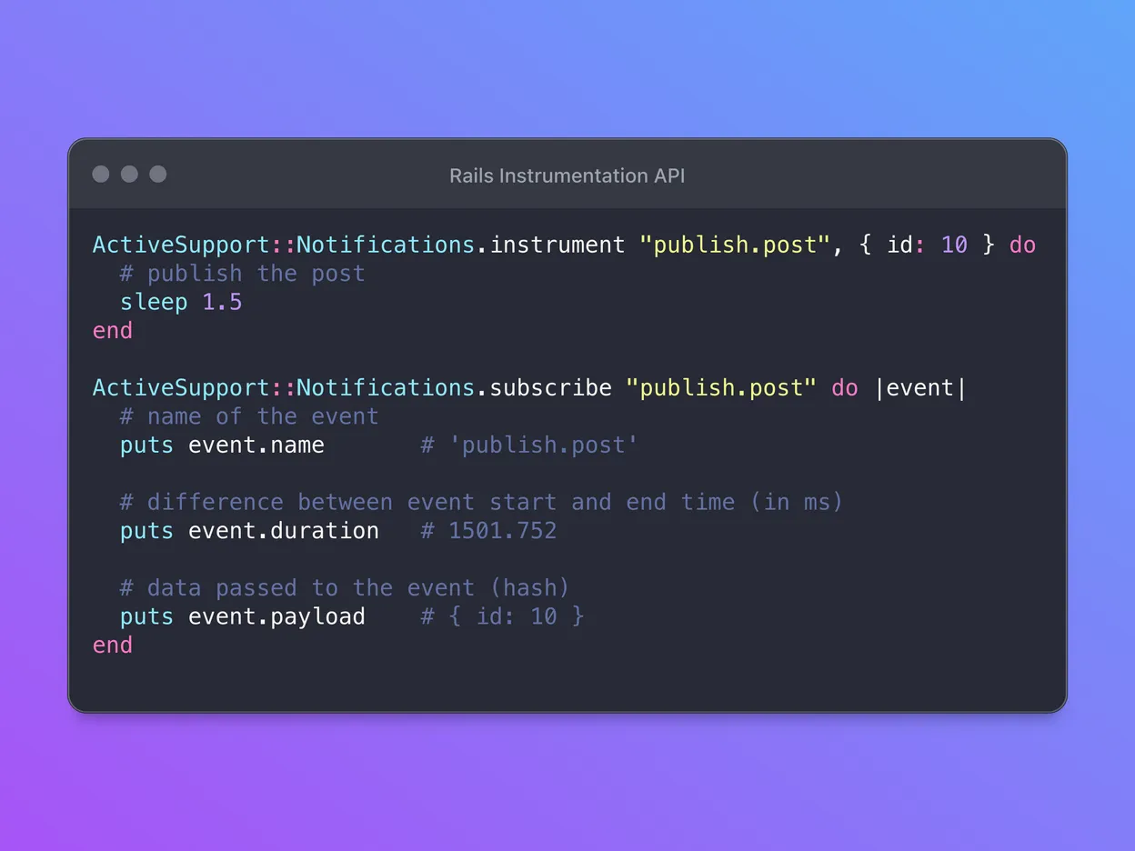 Working with the Rails Instrumentation API