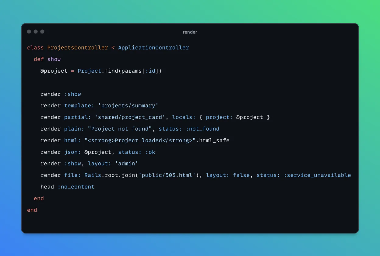 Understanding the Render Method in Rails