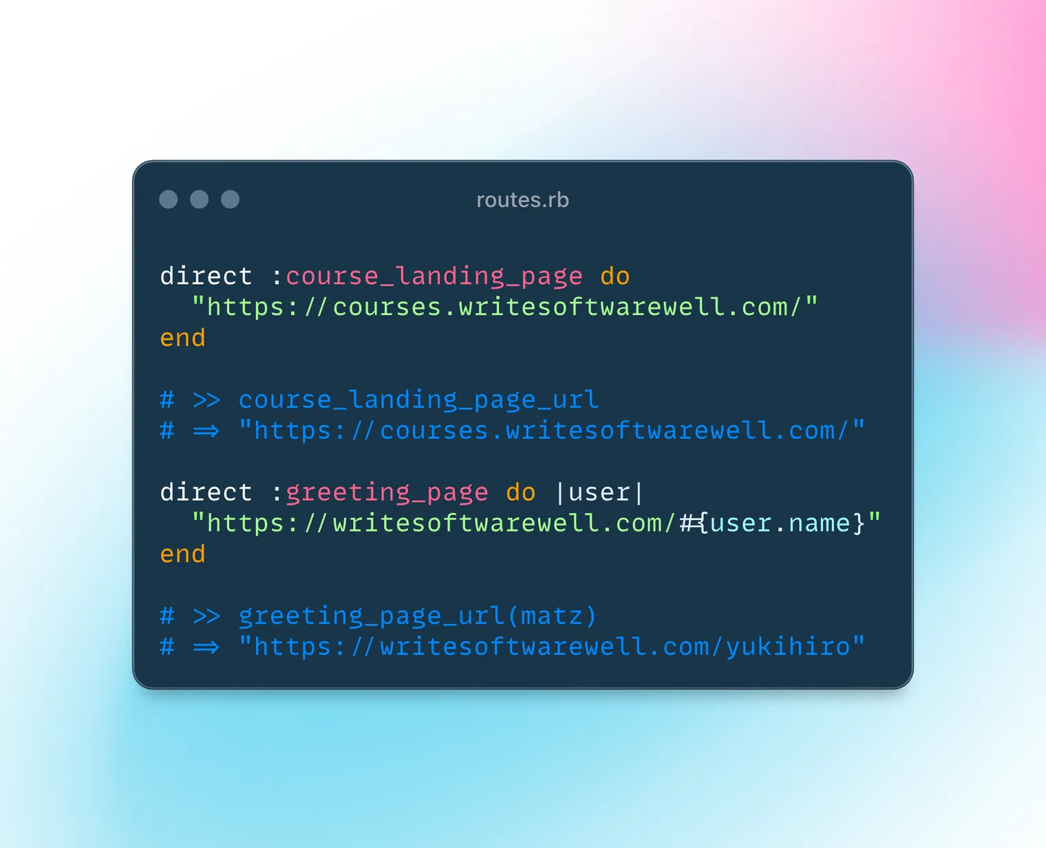 Custom URL Helpers in Rails with the direct Method