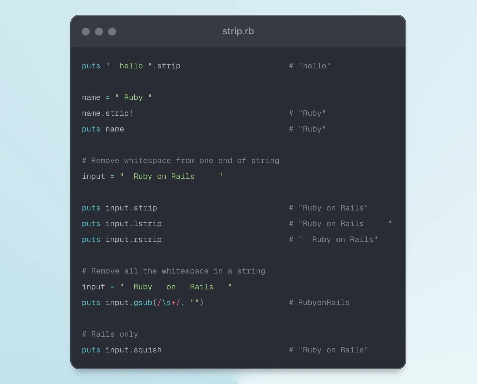 How to Remove Whitespace from a String in Ruby