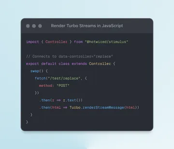 How to Process a Turbo Stream Response in JavaScript using Stimulus