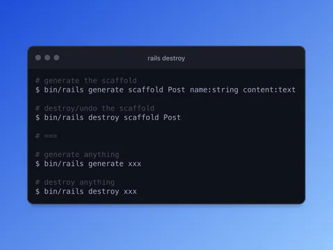 How to Undo Generate Scaffold Command in Rails