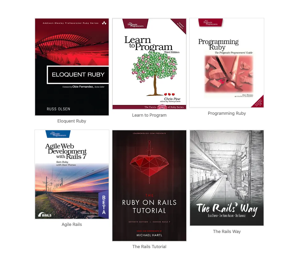 A List of Books to Learn Programming with Ruby and Rails