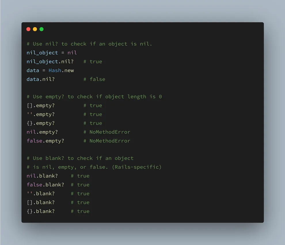The Difference Between Nil Empty And Blank In Ruby