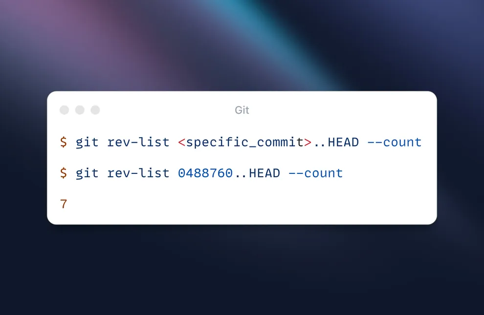 How To Count The Number Of Commits After A Specific Commit In Git